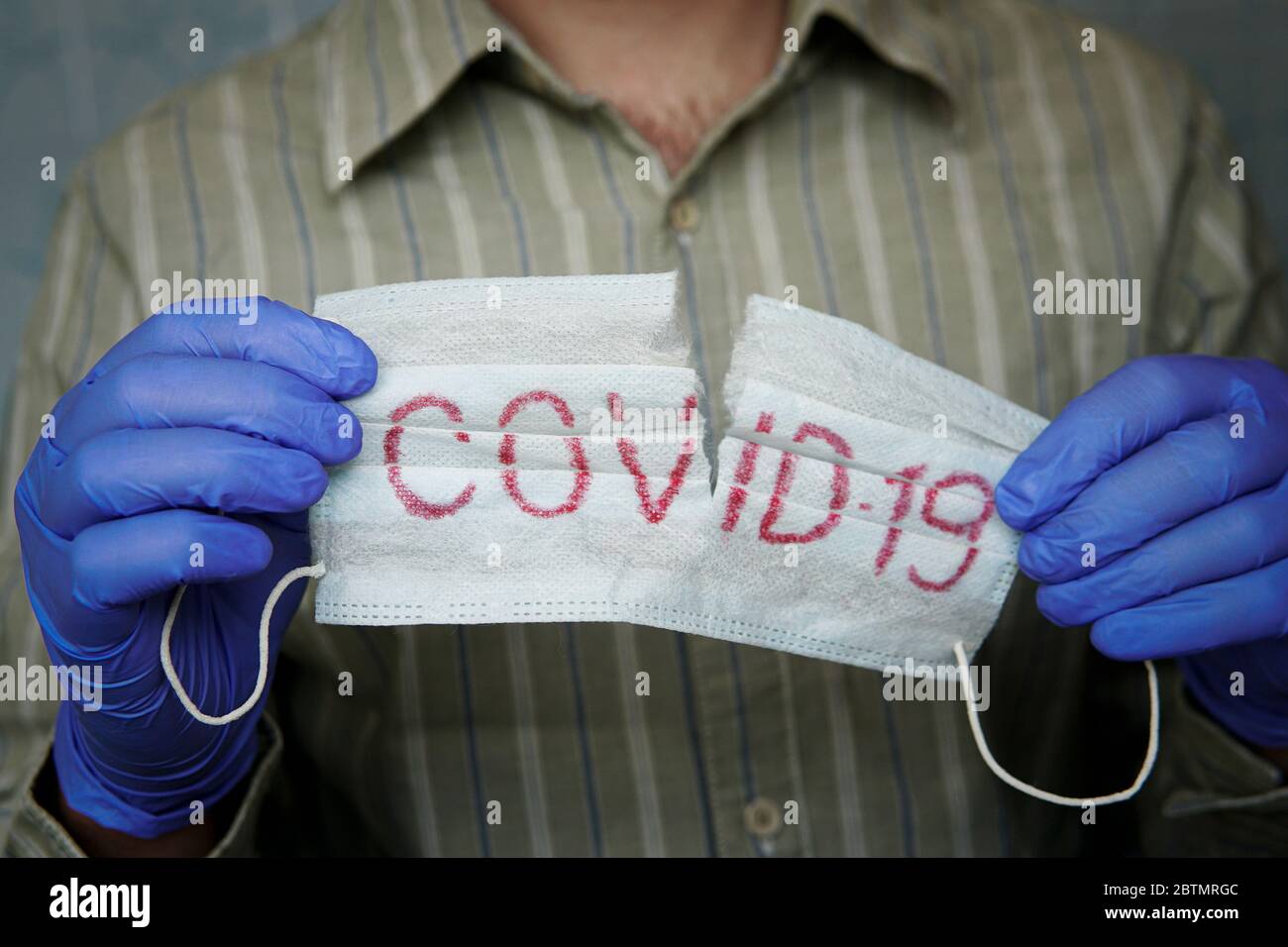 removing mask, quarantine ends. Covid-19 background. Stop spread and ...