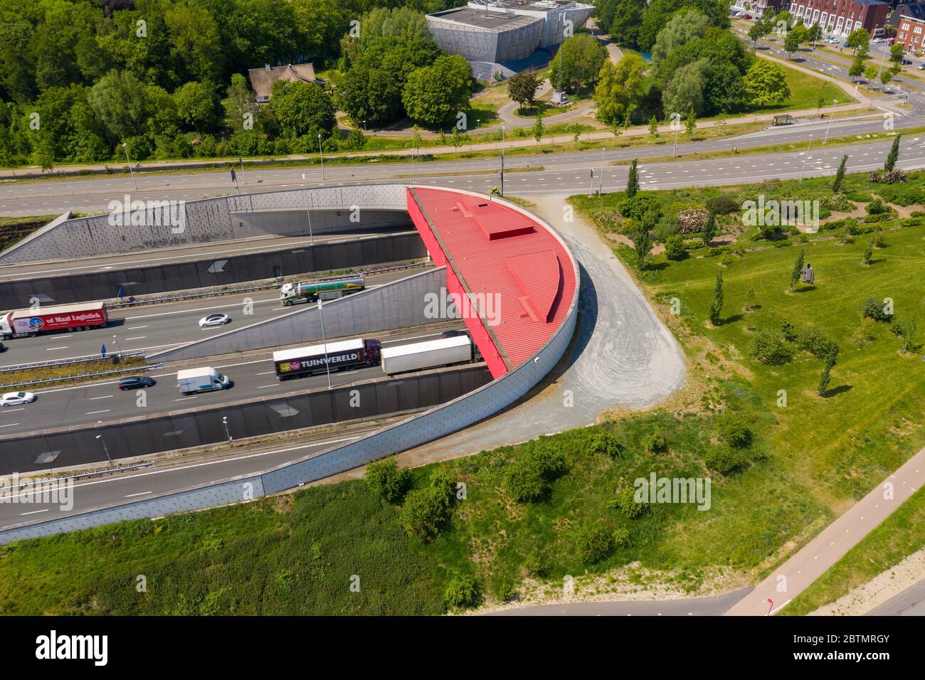 Utrecht, Utrecht / Netherlands - May 27th 2020: Aerial view of Leidsche ...