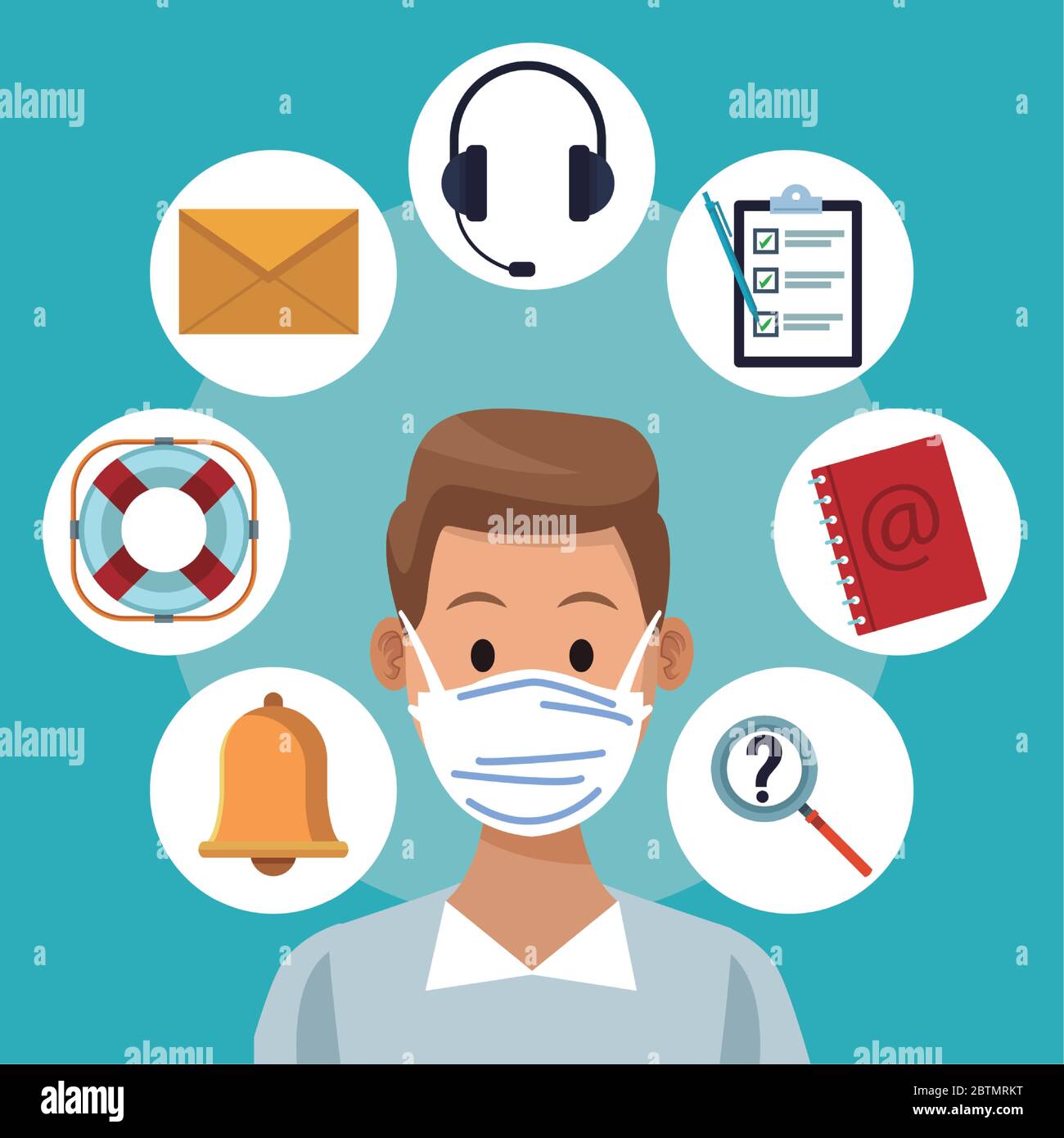 Lifeguard wearing face mask Stock Vector Images - Alamy