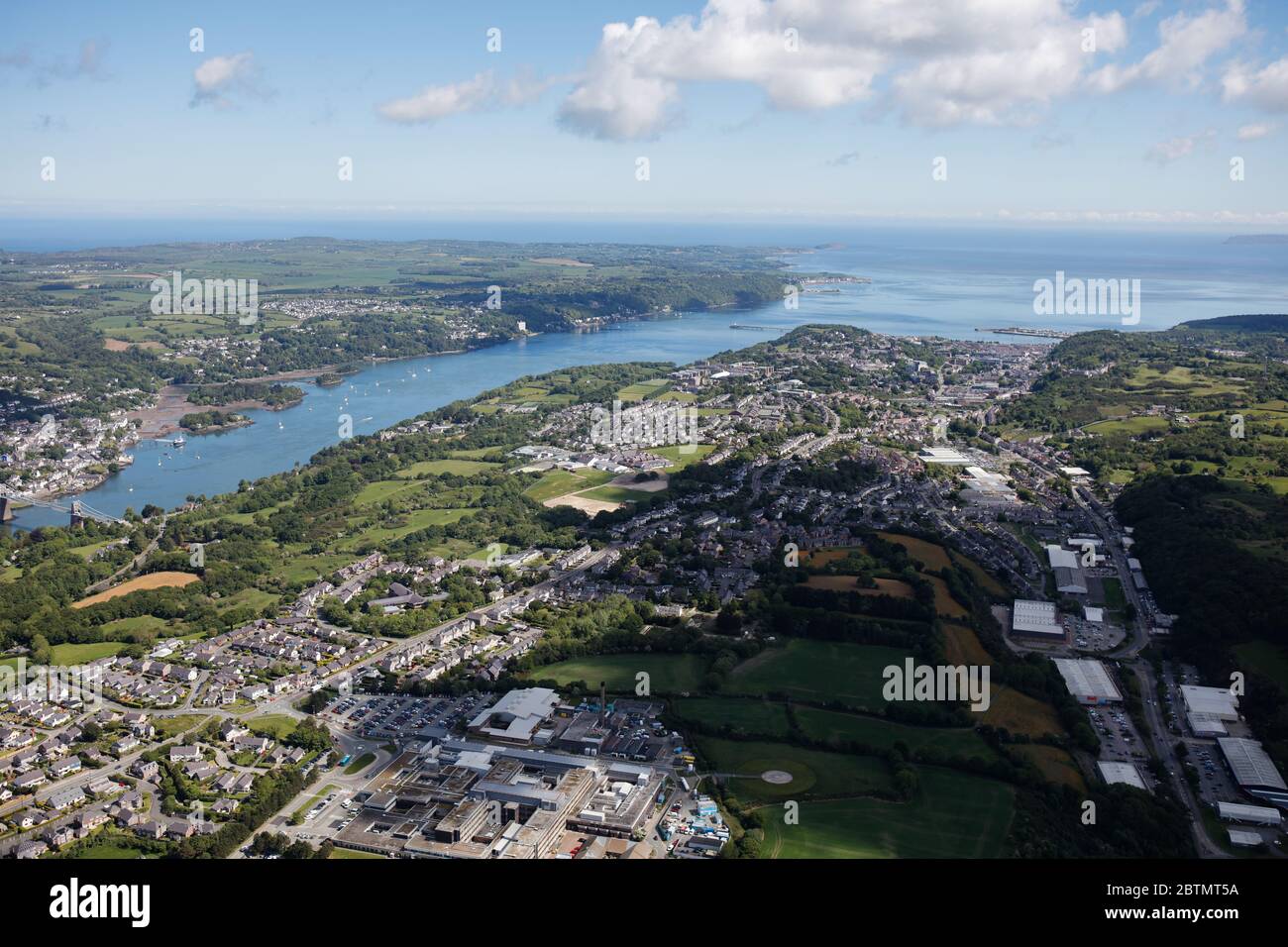 Aerial View of Bangor in Wales Stock Photo - Alamy