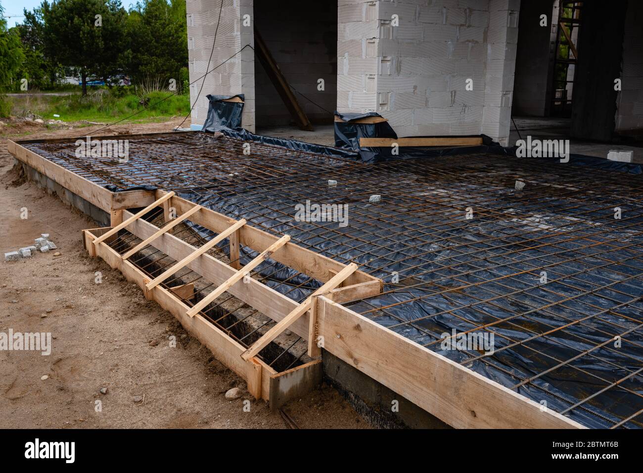 reinforcement of the terrace at the house Stock Photo - Alamy