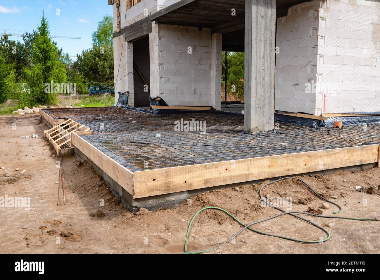 reinforcement of the terrace at the house Stock Photo - Alamy
