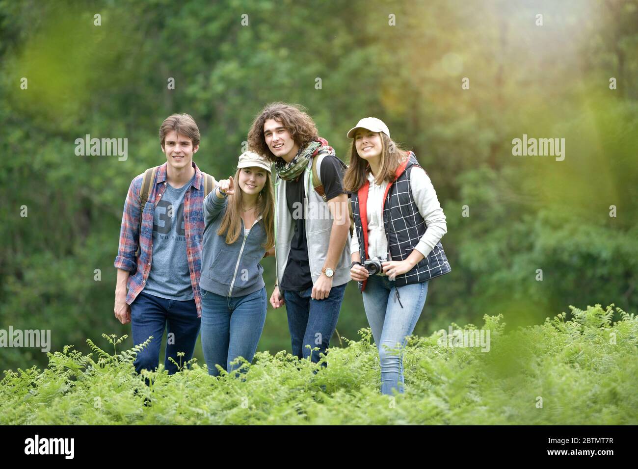 Group of friends on a hiking day Stock Photo - Alamy