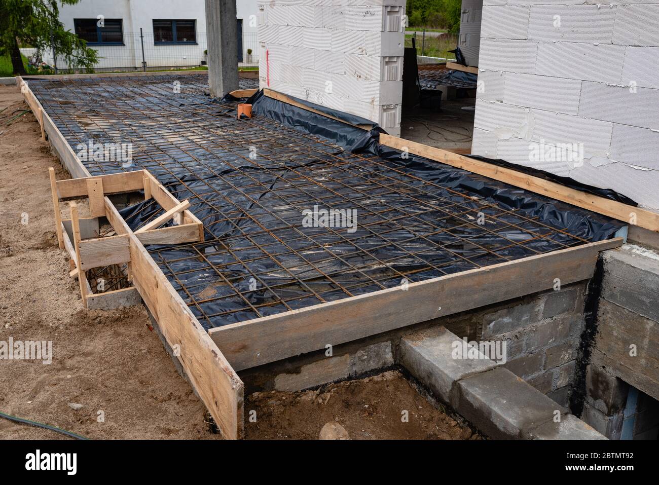 reinforcement of the terrace at the house Stock Photo - Alamy