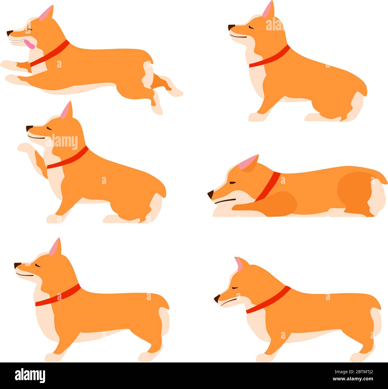 Dog Emotions Cartoon Illustration Set High Resolution Stock Photography ...