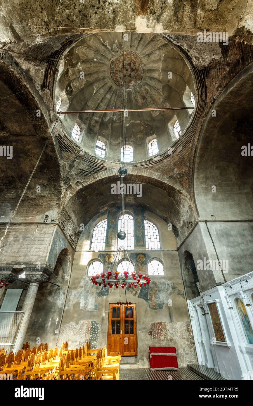 Inside the byzantine church of Panagia Kosmosotira, in Feres town ...
