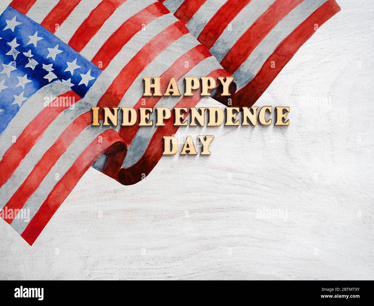 Beautiful drawing of the American Flag. Closeup Stock Photo - Alamy