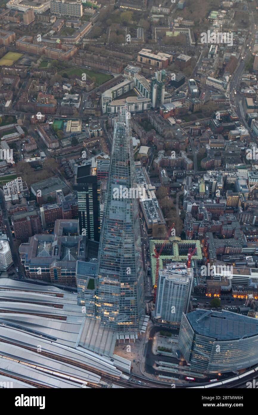 Aerial View of The Shard in London at Dusk Stock Photo - Alamy