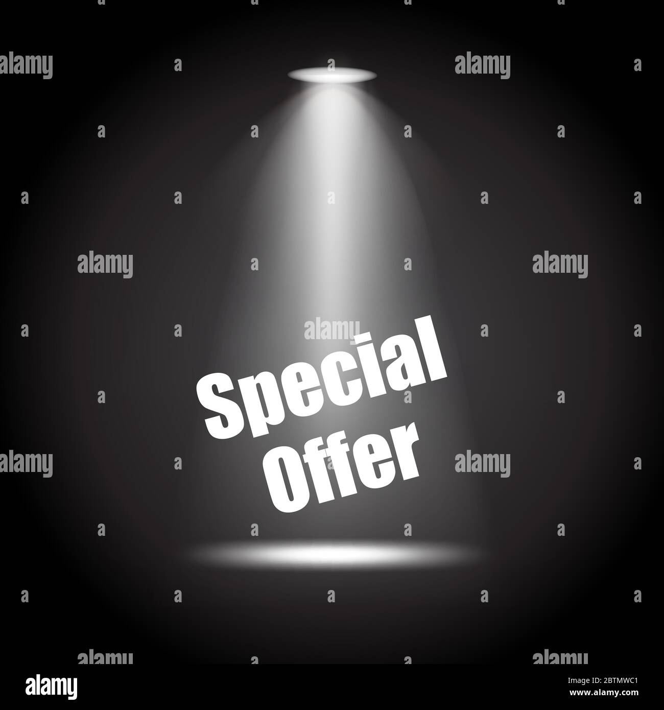 Spotlight with Special offer scene black background stylish Stock ...
