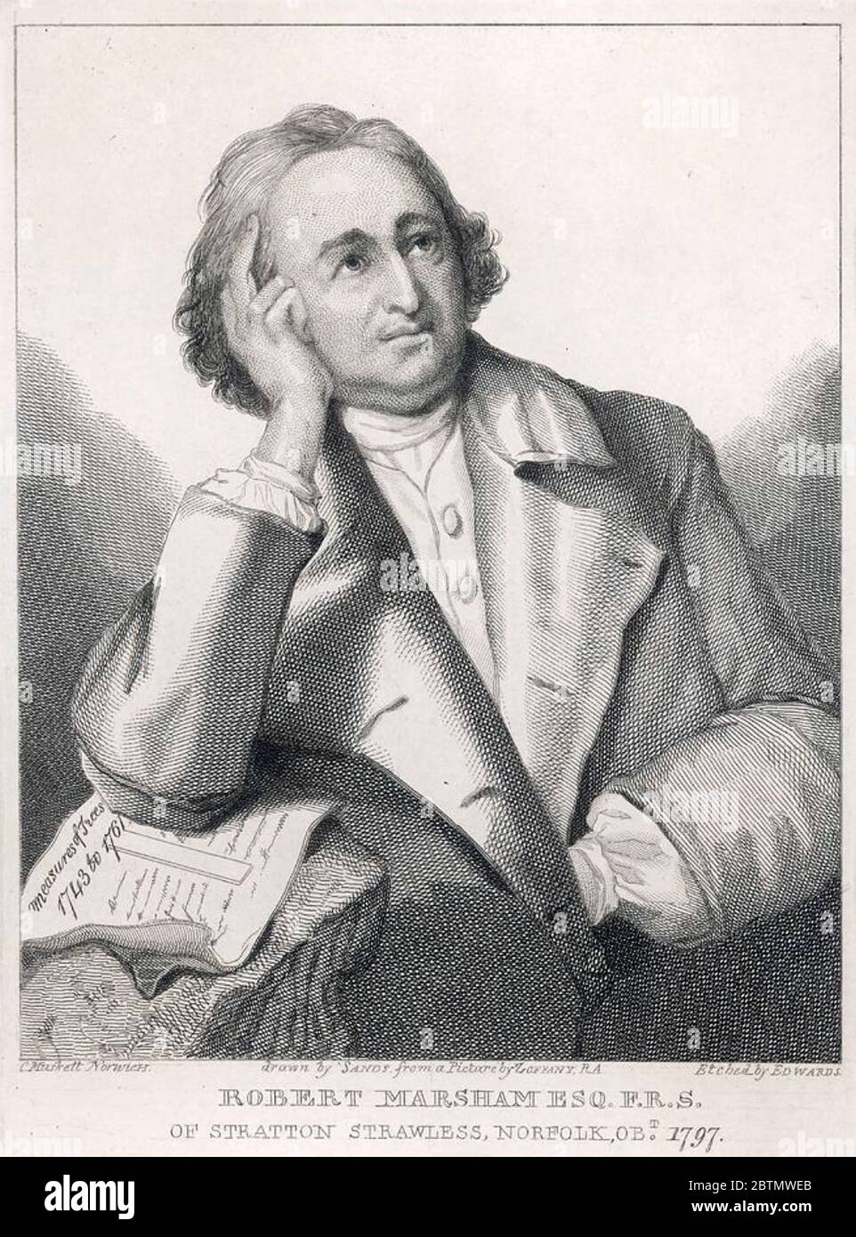 ROBERT MARSHAM (1708-1797) English naturalist Stock Photo - Alamy