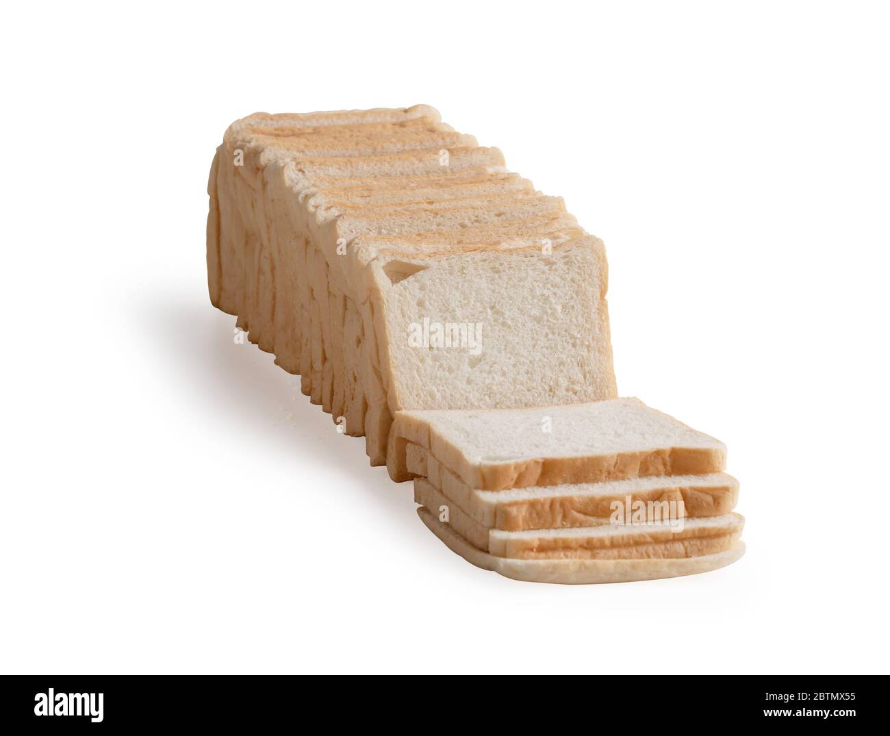 Fresh sliced bread isolated on the white background with clipping paths ...