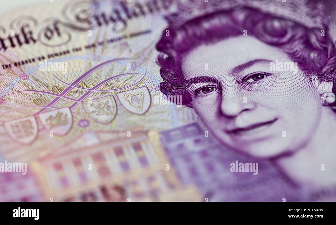 Closeup of the new £20 pound banknote Stock Photo - Alamy