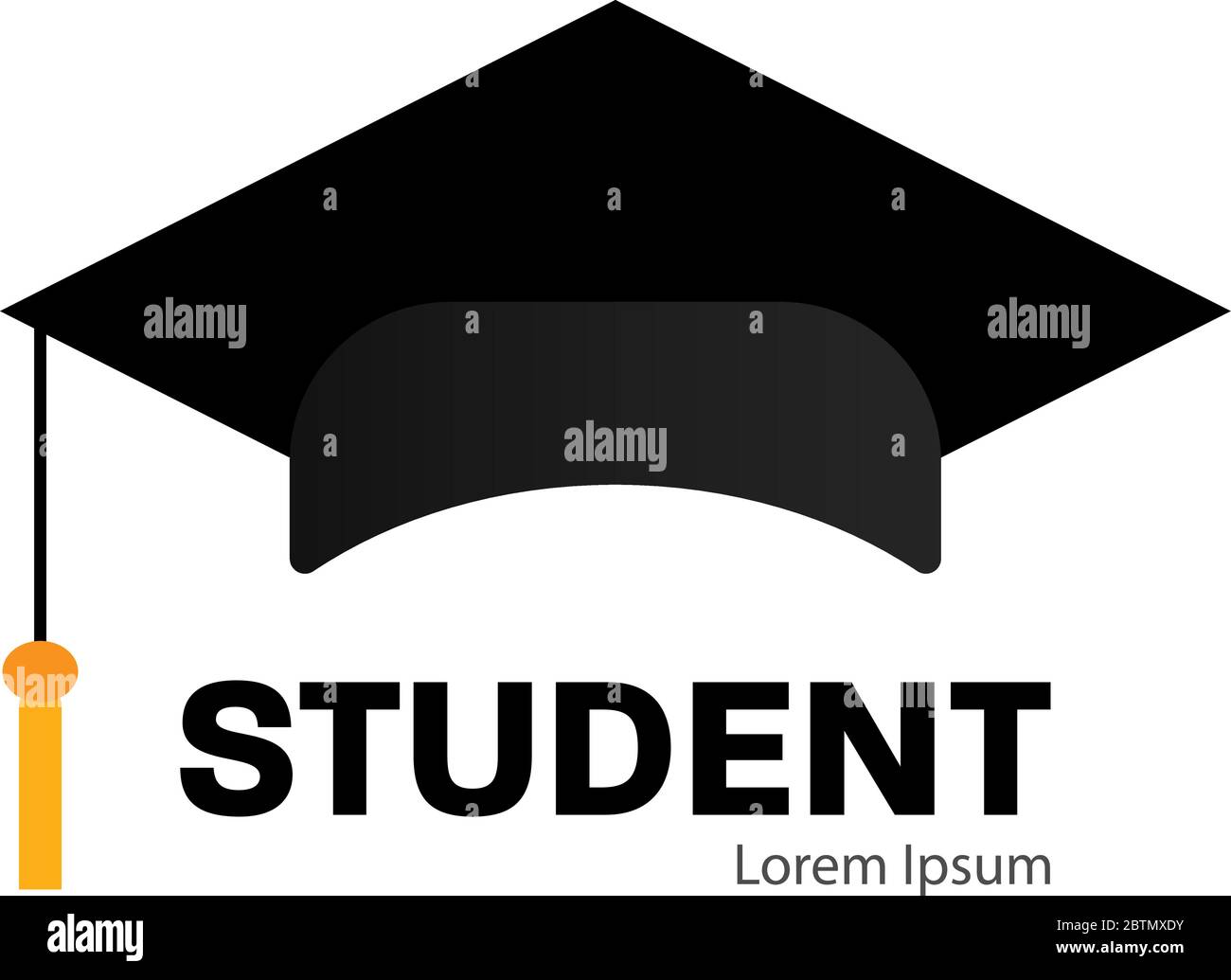 Graduate cap, student in a flat style on white background Stock Vector ...