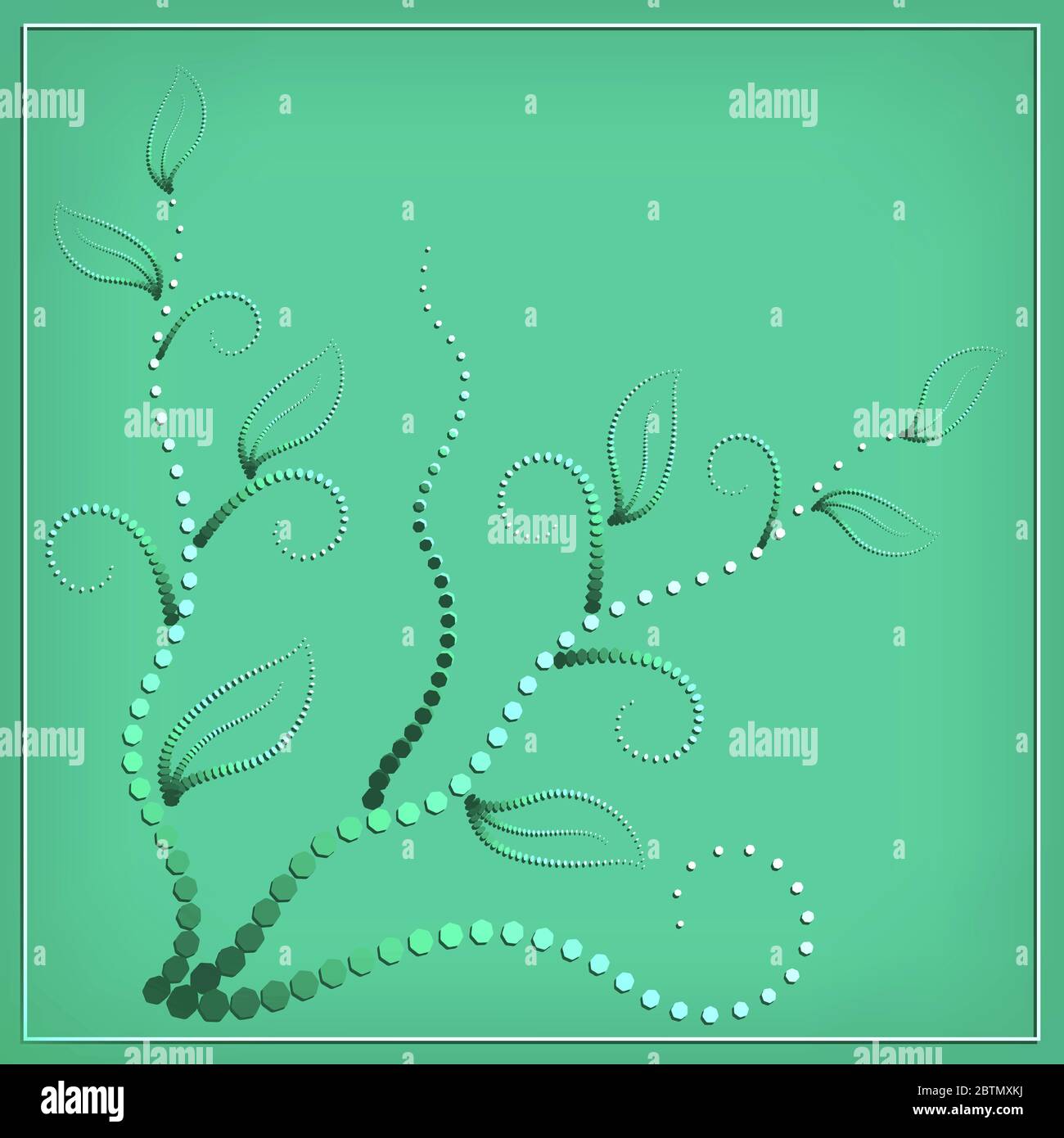 abstract geometric floral pattern with curls and leaves on a light ...