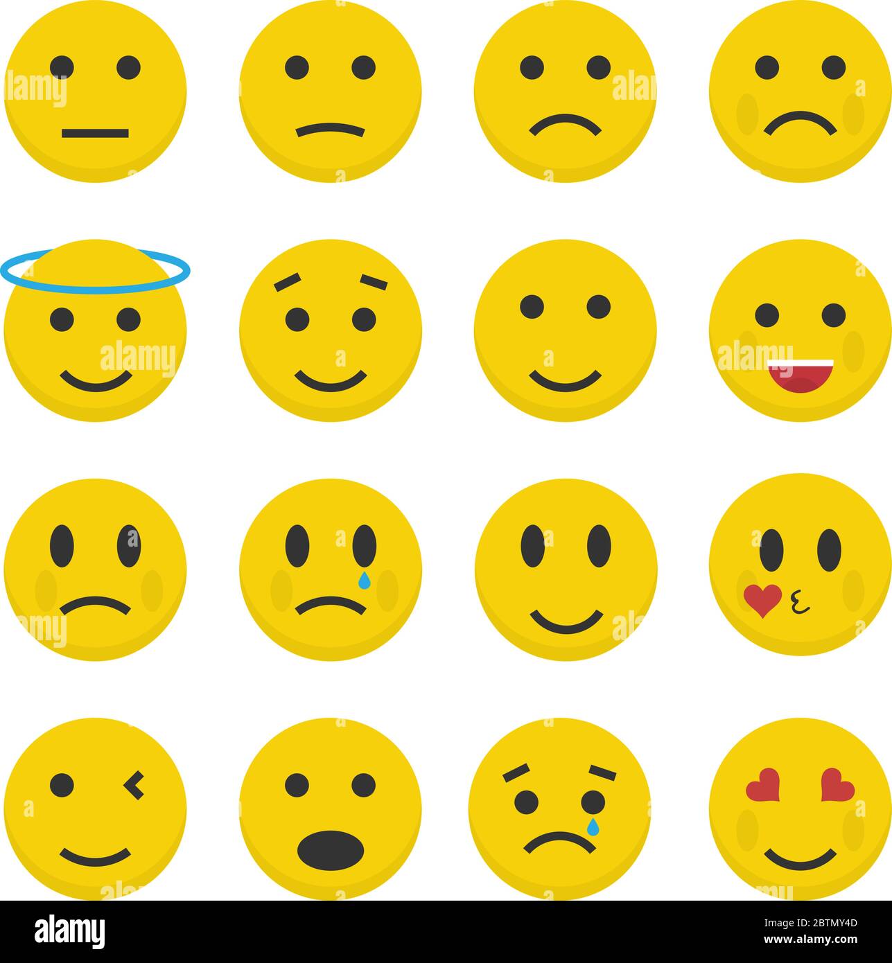 Set Emoticons icons, in flat style, vector Stock Vector Image & Art - Alamy