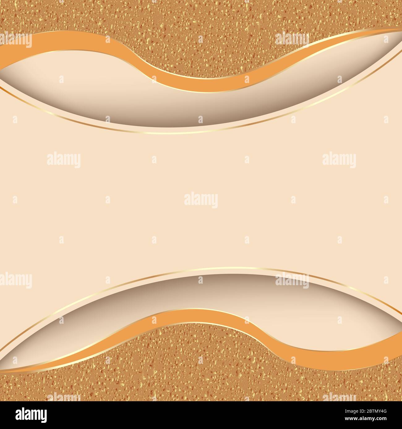 gold color banner template with wavy layers and roughness, with a gold ...