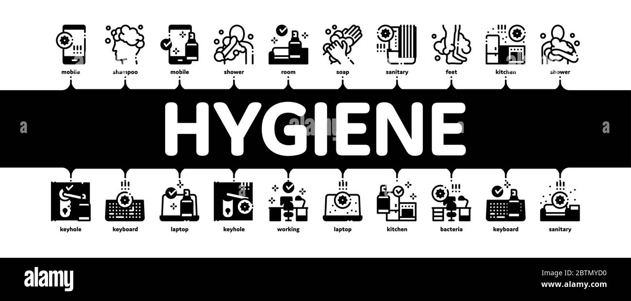 Hygiene And Healthcare Minimal Infographic Banner Vector Stock Vector ...