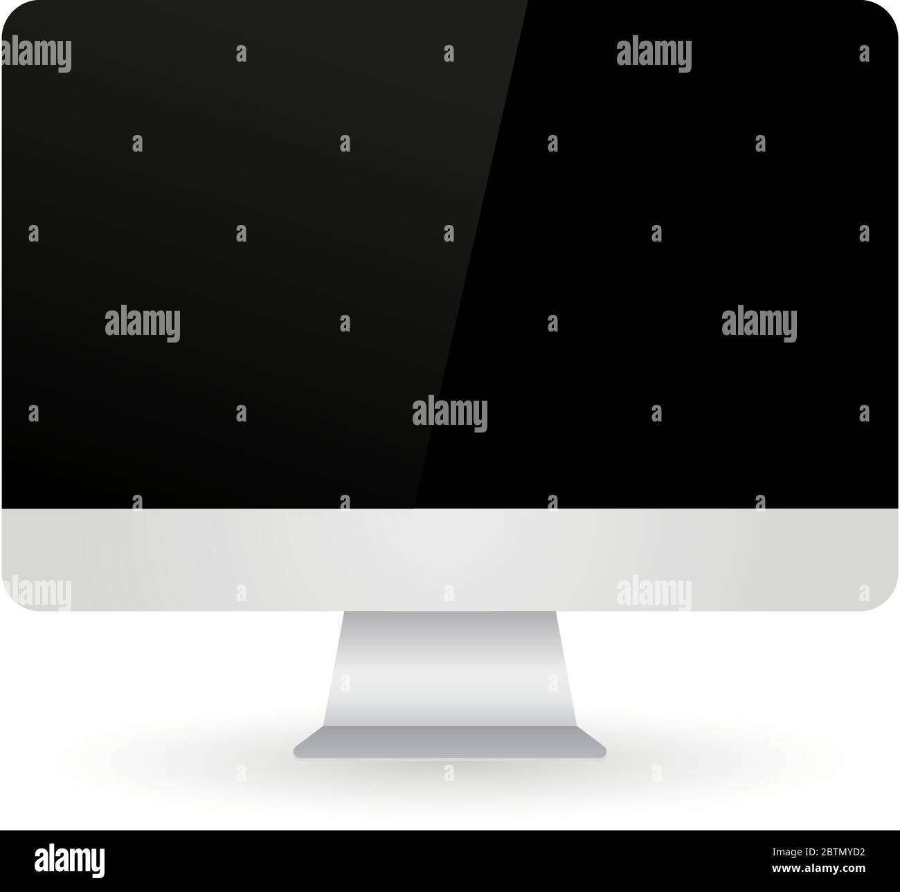 Computer screen, with shadow on a white background Stock Vector Image ...
