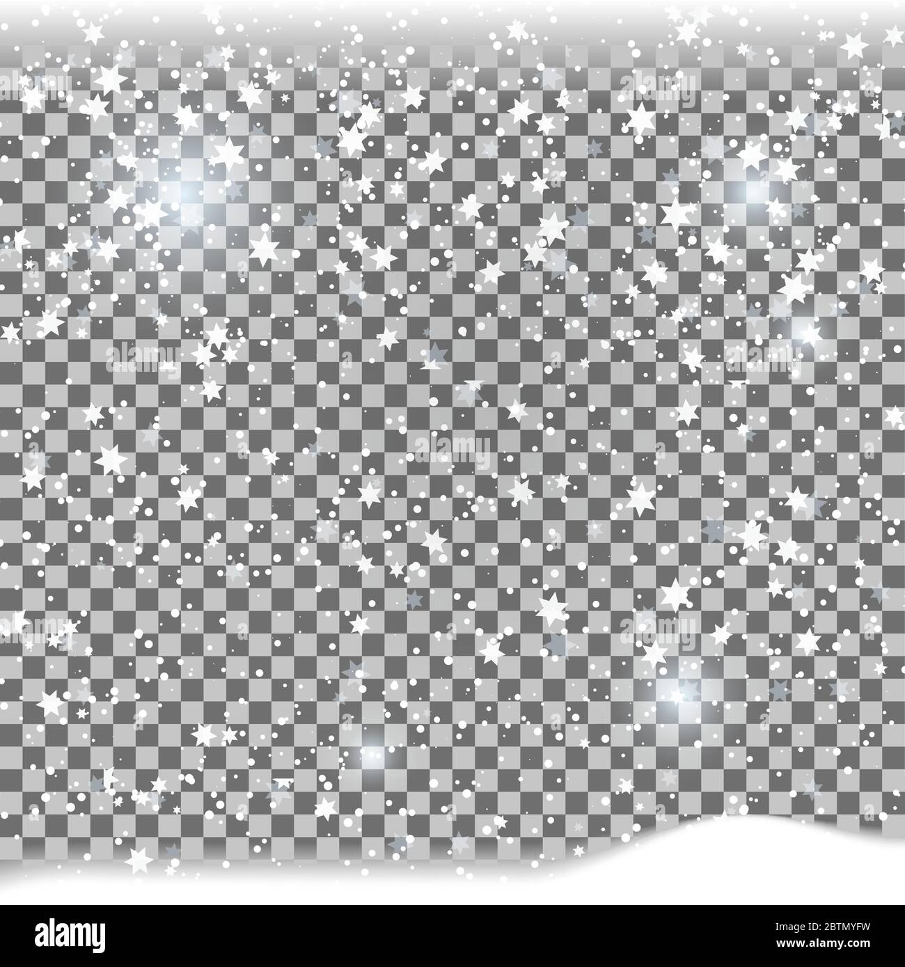 Vector illustration with falling snow on isolated background. Winter ...