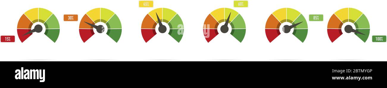 Scale from red to green with arrow in flat style, infographic element ...