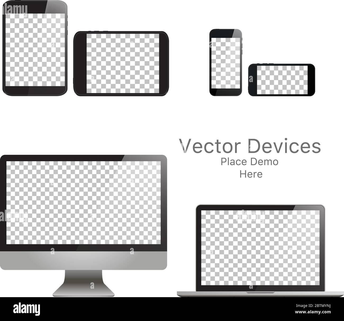 Set realistic vector devices on a white background Stock Vector Image ...