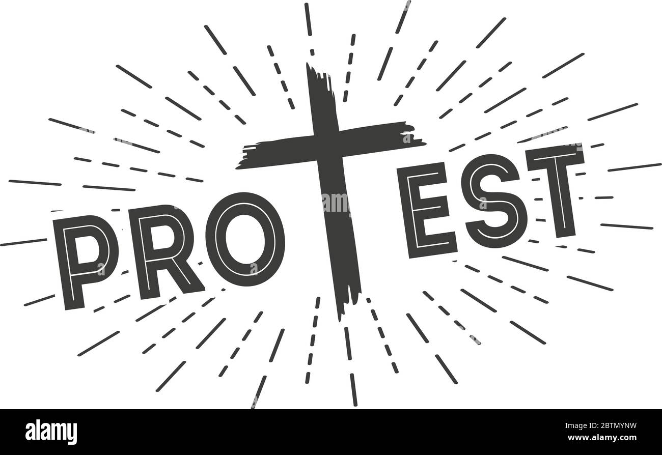 Illustration of the return to the Gospel, protest only Christ Stock ...