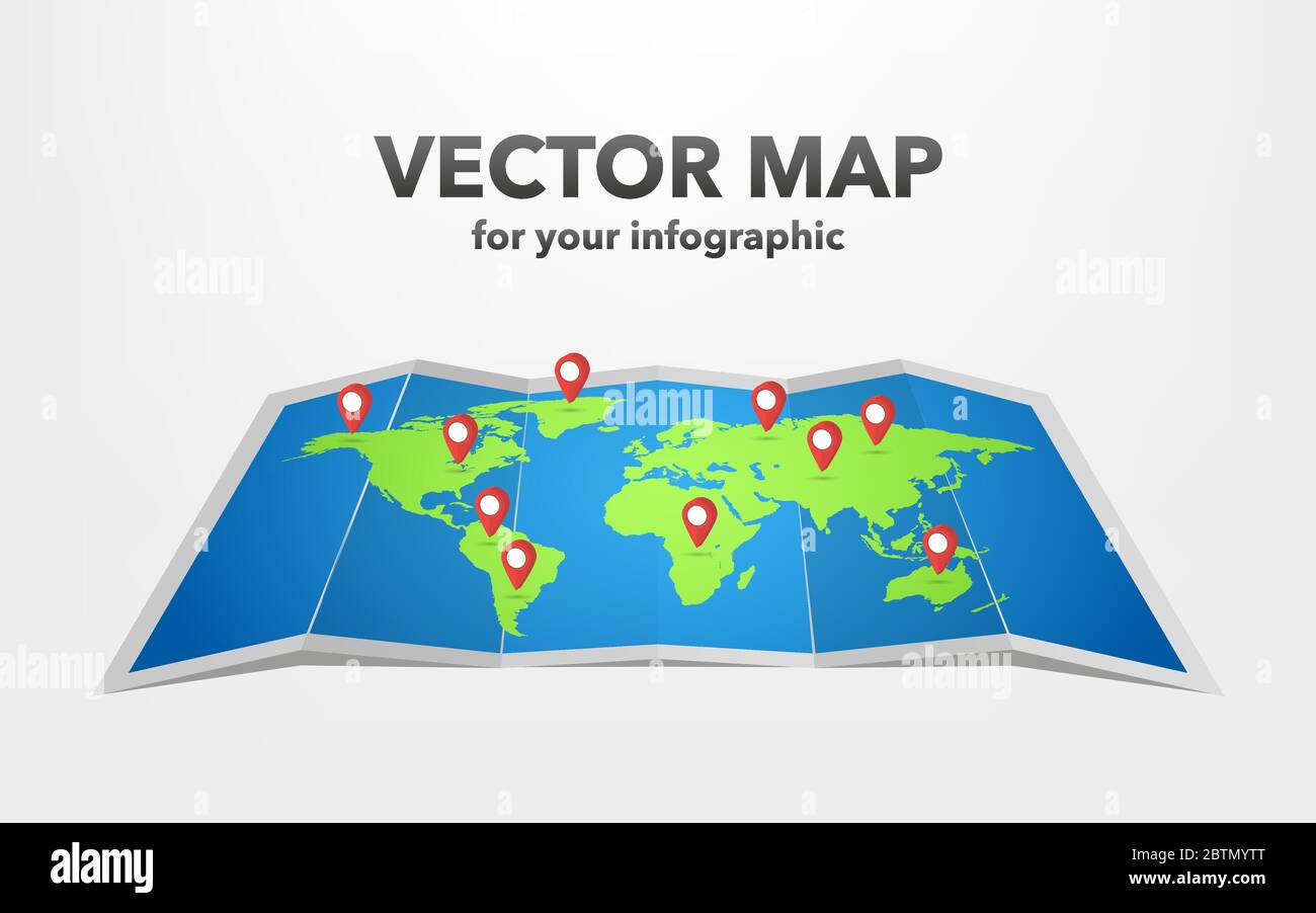 World map with infographic elements, vector illustration Stock Vector ...