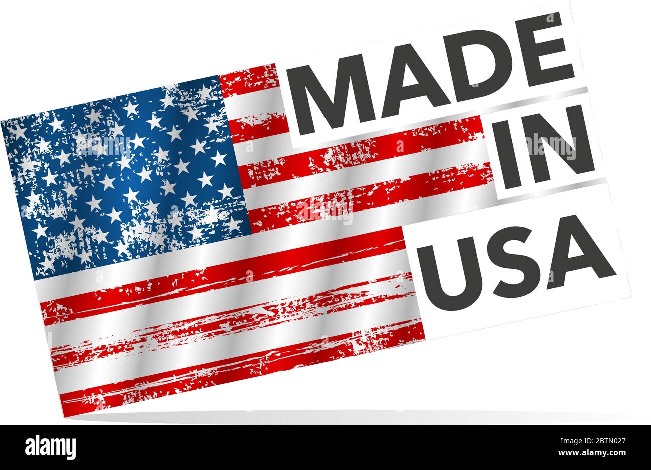 Illustration made in usa, flag on white background Stock Vector Image ...