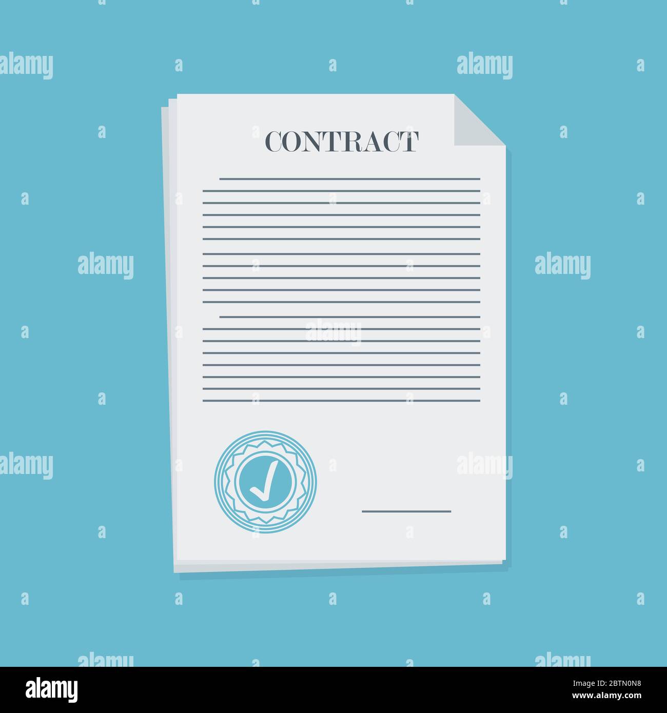 Contract in flat style, business concept, vector illustration Stock ...