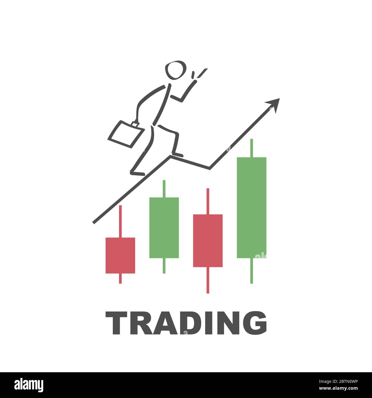 Businessman runs to success by trading - vector Stock Vector Image ...