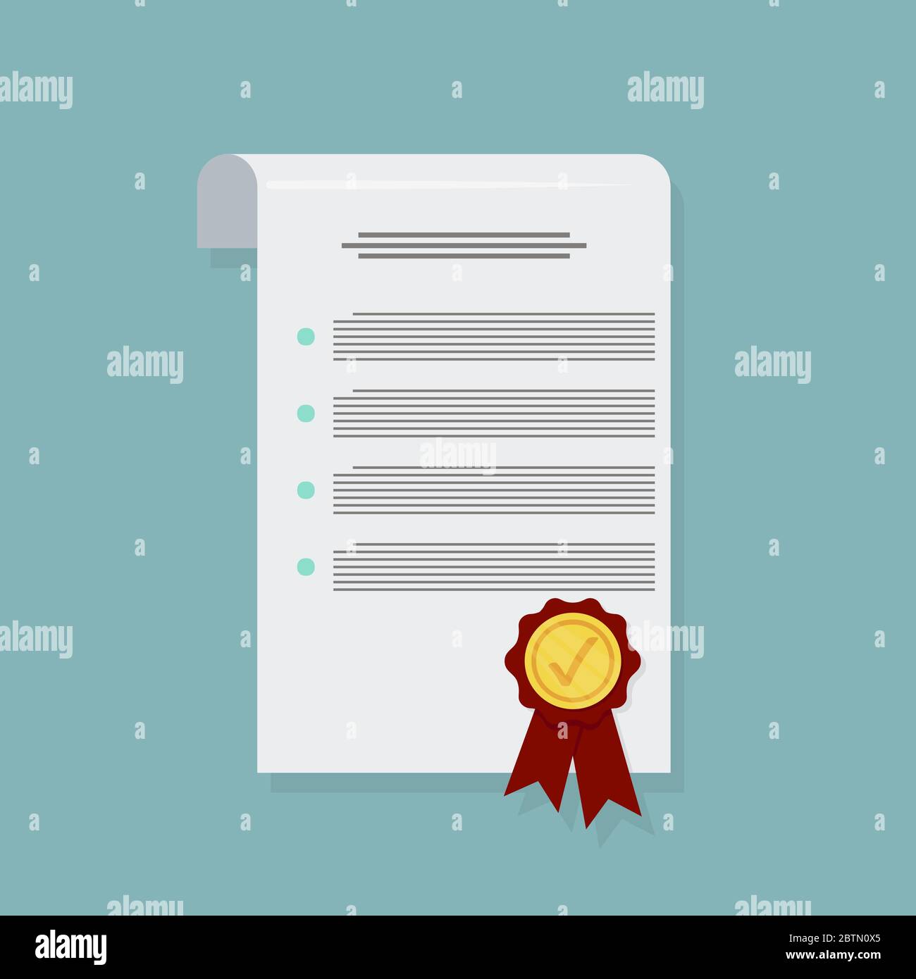 Contract in flat style, business concept, vector illustration Stock ...