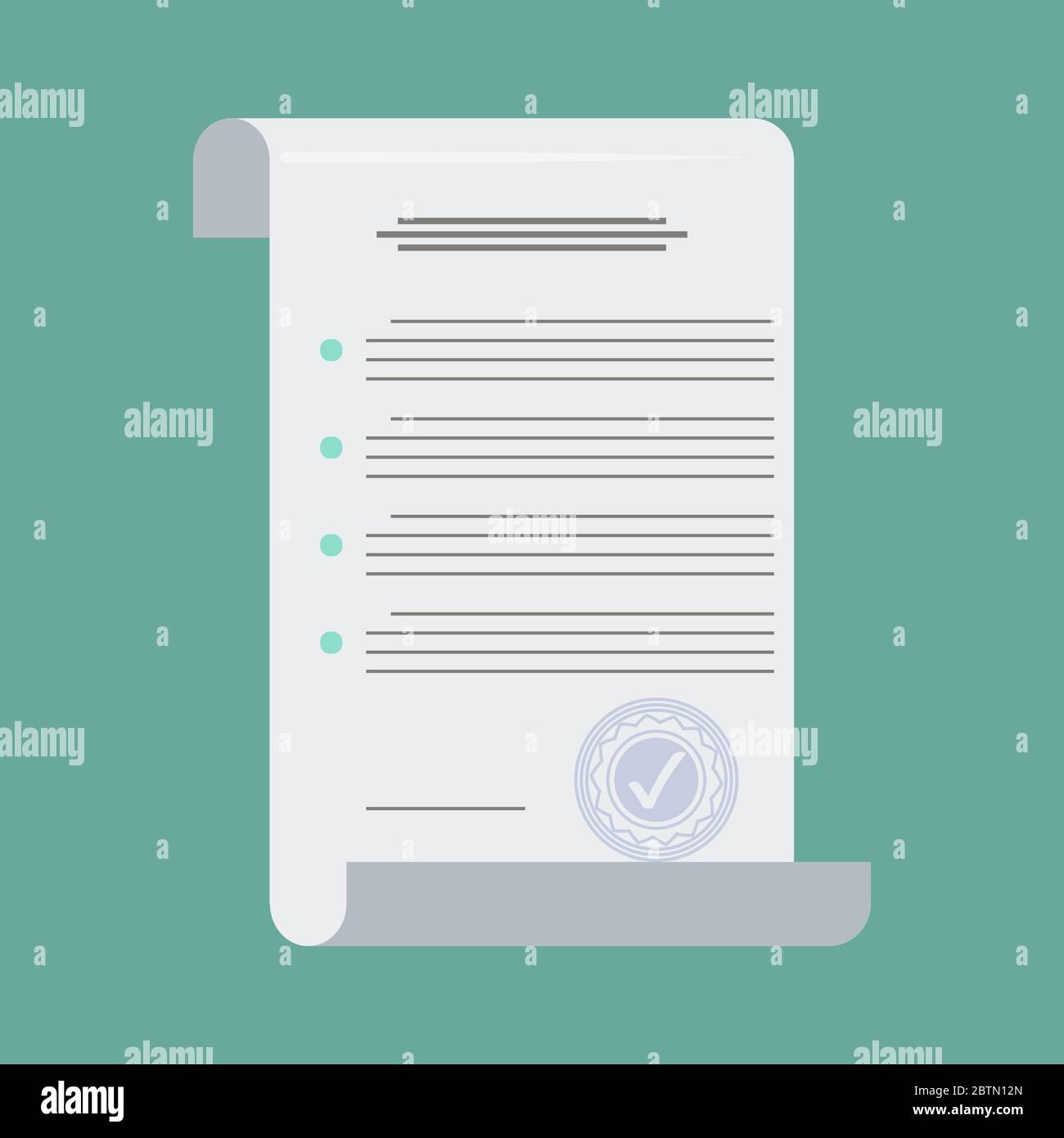 Contract in flat style, business concept, vector illustration Stock ...
