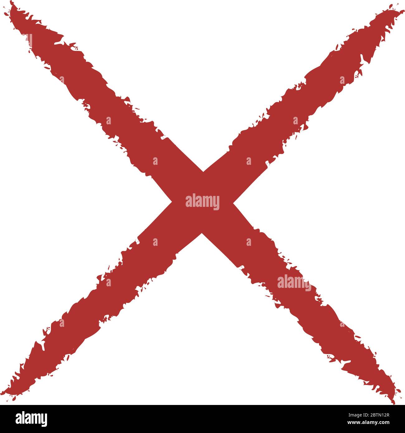 X Red cross on a white background, vector illustration, srtylish Stock ...