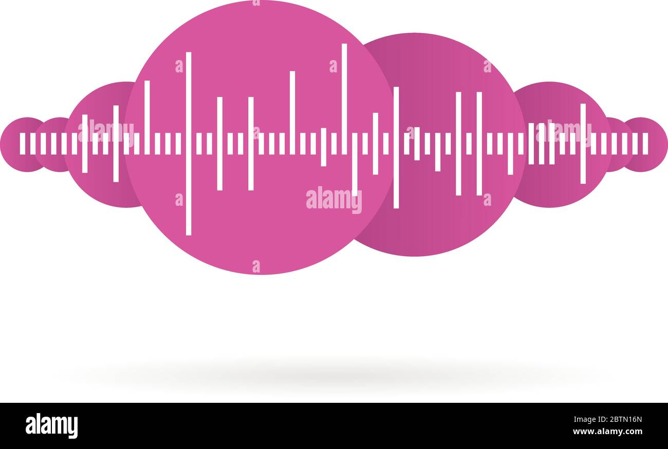 Sound wave music logo with shadow, vector Stock Vector Image & Art - Alamy