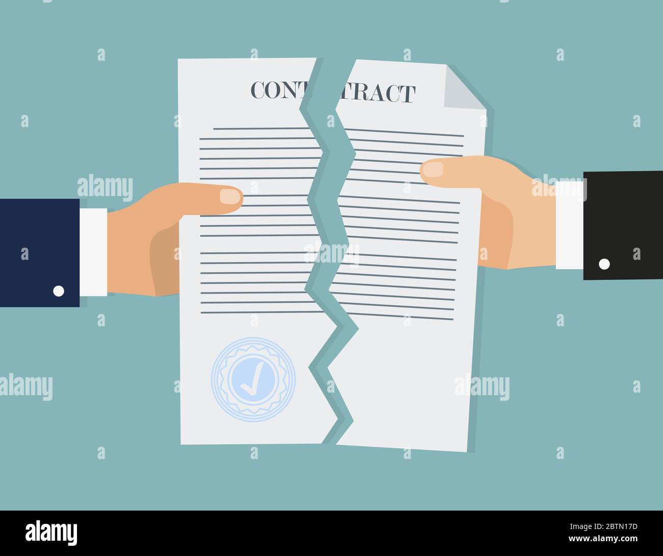 Contract in flat style, business concept, vector illustration Stock ...