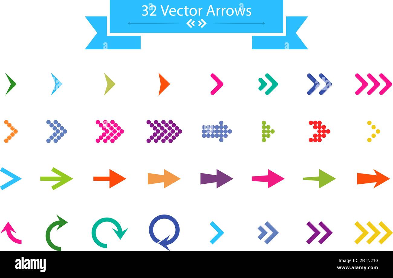 Arrows set. Arrow icon. Arrow colorful colored. vector icon. Arrow ...
