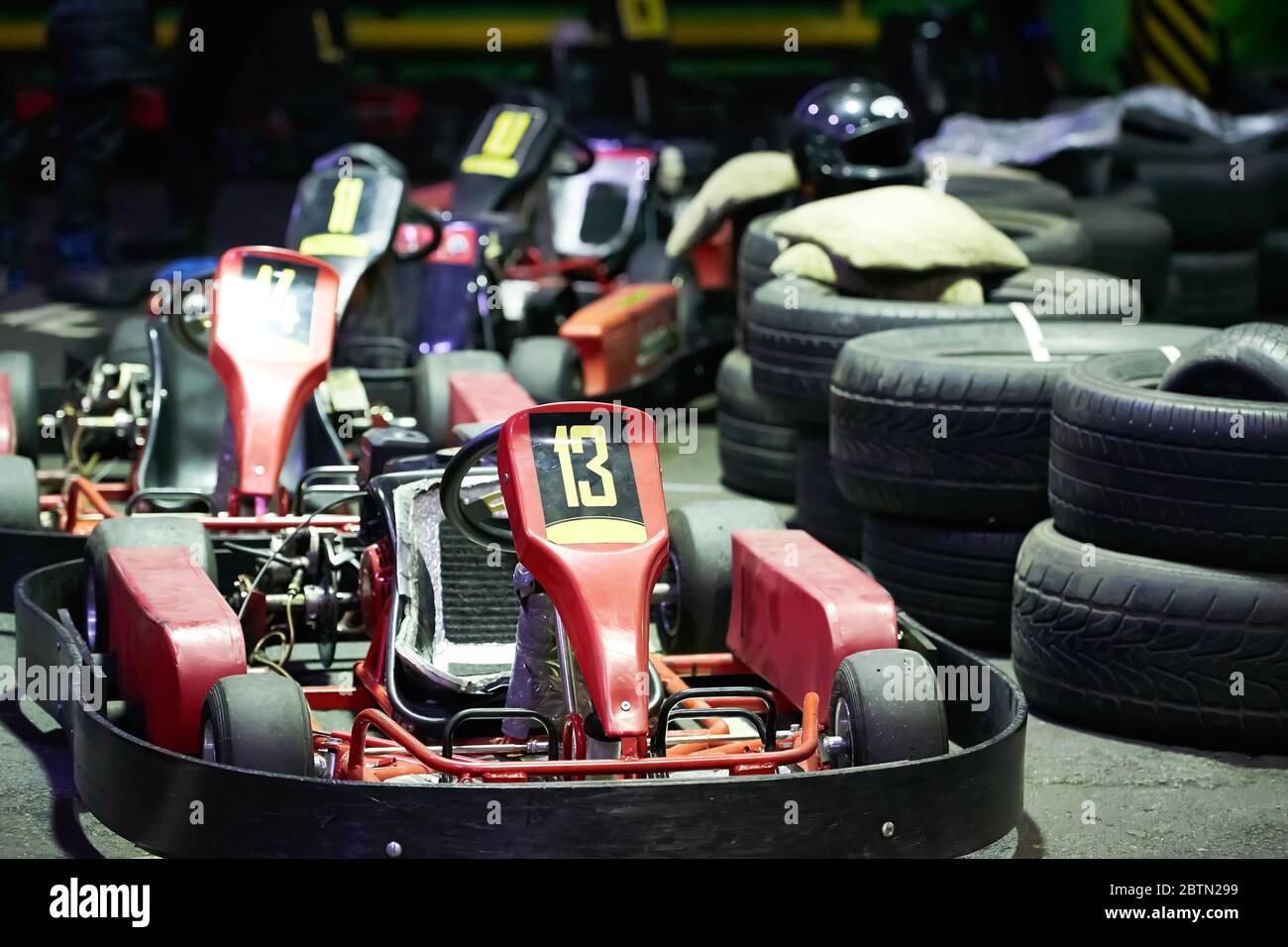 Kart racing or karting of motorsport road racing Stock Photo - Alamy