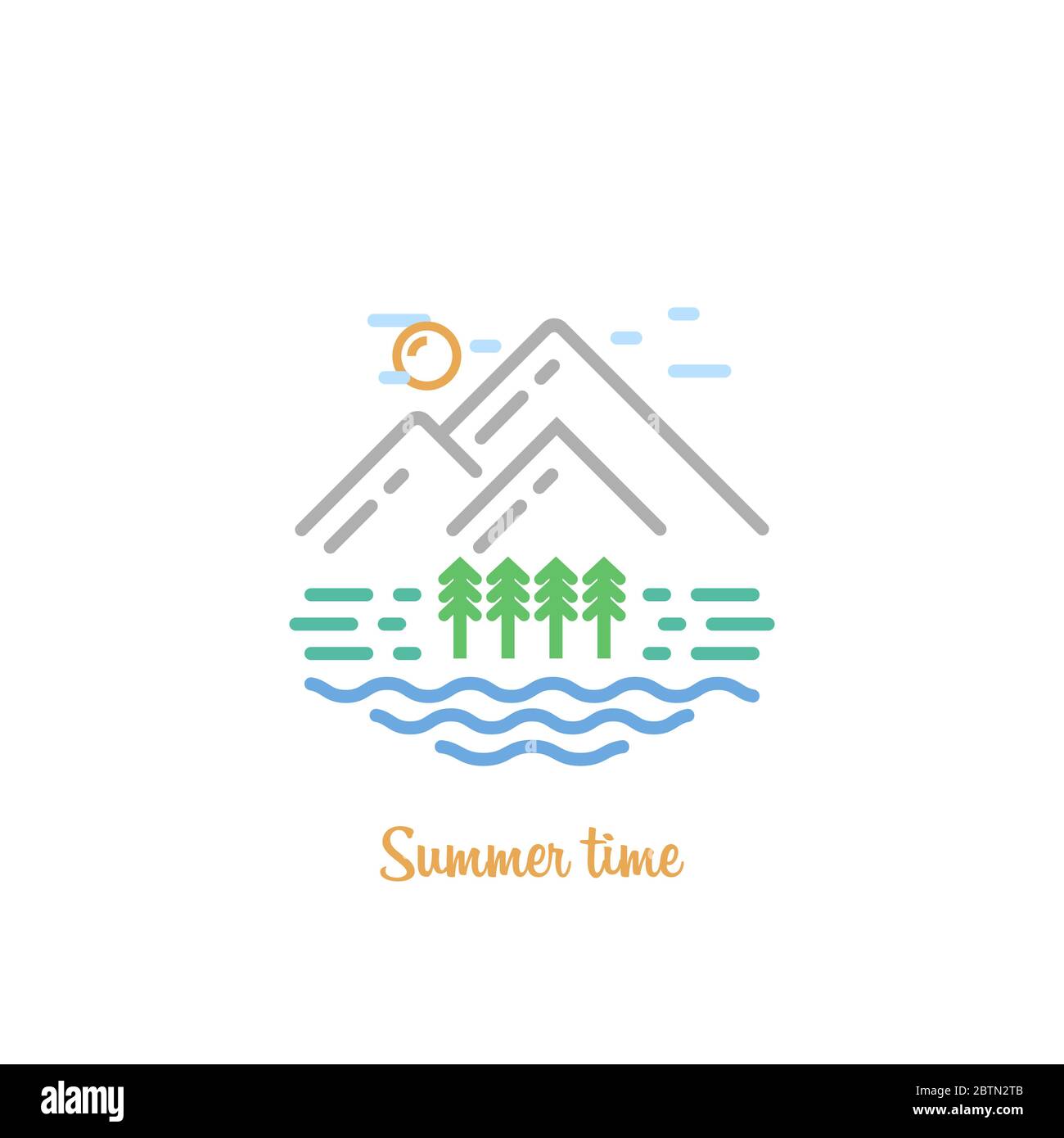 Summer time. Illustration for sammer day. Illustration in fine style ...