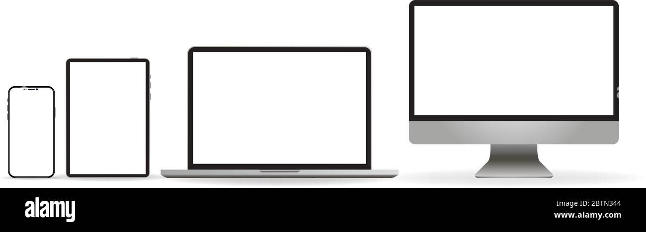Laptop realistic. Device in mockup style. Set realistic vector devices ...