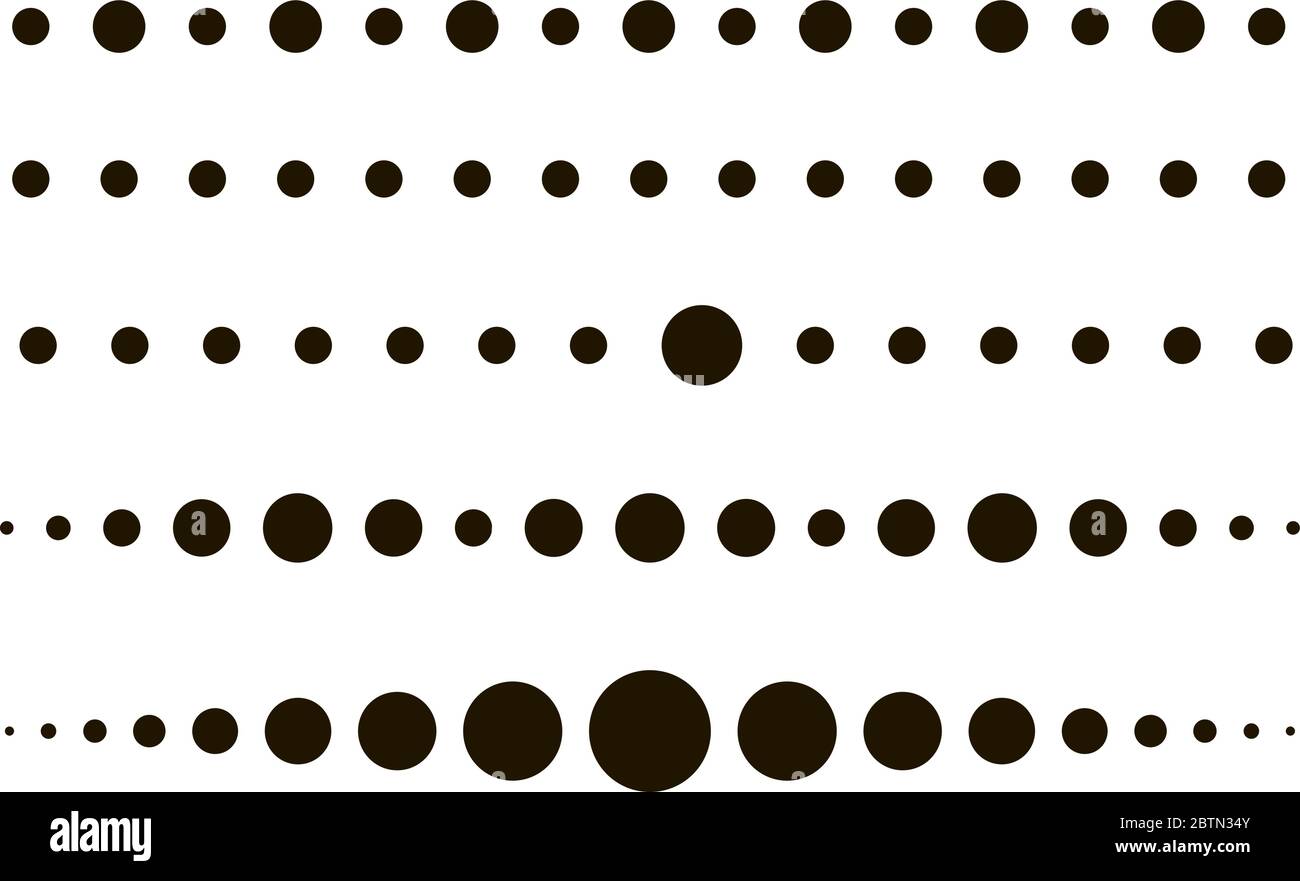 Dotted circle line set. Dot black colored. Flat design. Vector ...