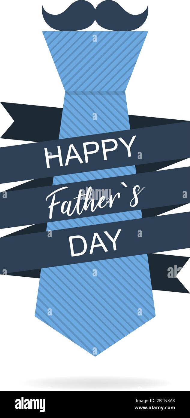 Fathers Day Tie In Flat Design Celebration Day Happy Fathers Day Lettering Design Vector