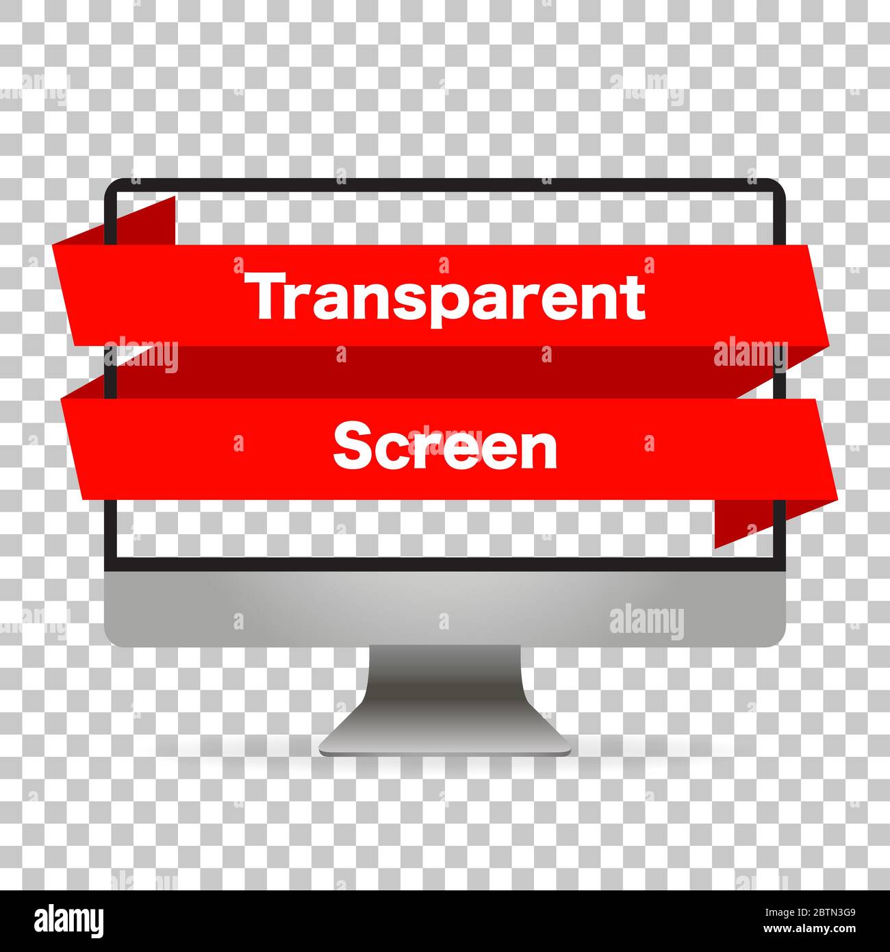 Monitor computer mockup isolated. Screen monitor transparent empy ...