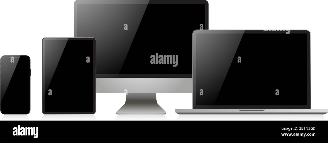 Laptop realistic. Device in mockup style. Set realistic vector devices ...