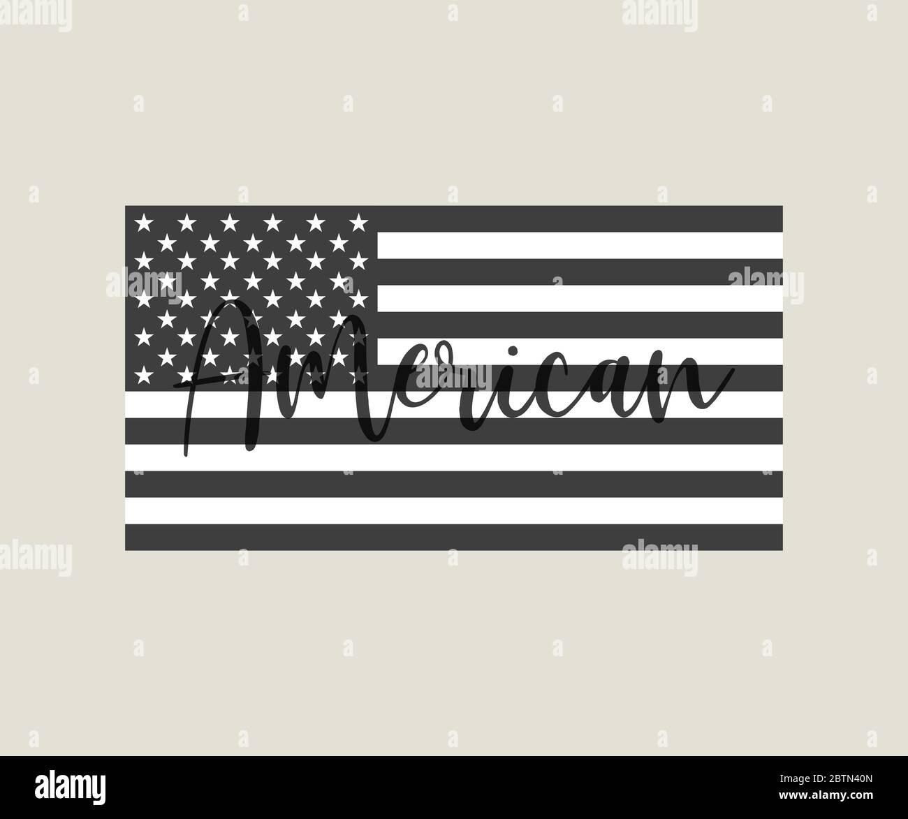 Flag USA with text american. Flag american isolated. Vector ...