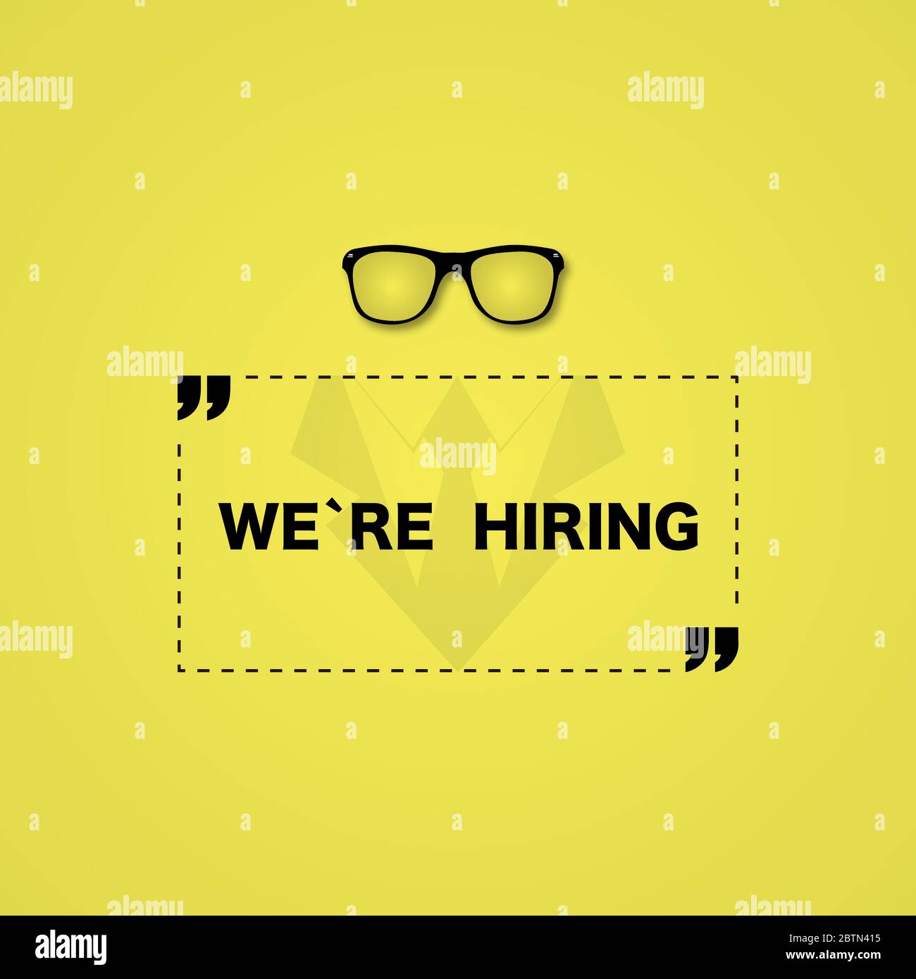 Hiring poster or banner. Job design on yellow colored background. Vector illustration Stock ...