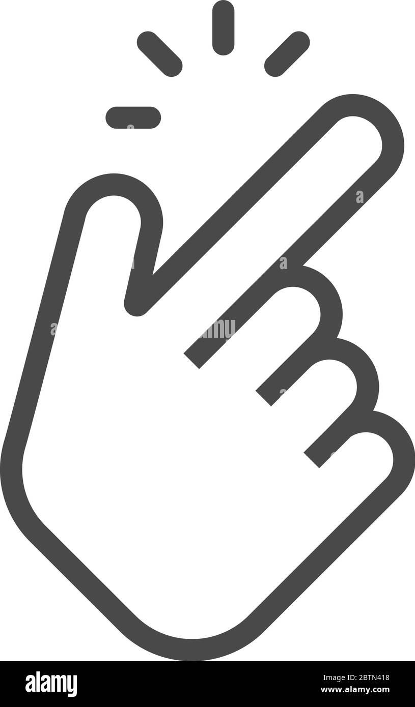Shap finger icon. Shap finger pointer isolated on white background ...