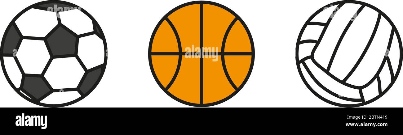 Balls volleyball basketball football set. Set balls sport isolated ...