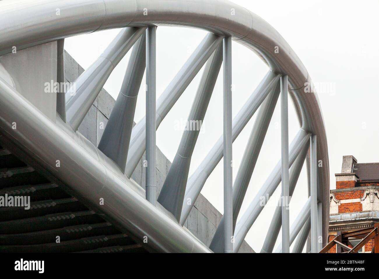 Modern architecture of a railway bridge over Borough High Street at ...