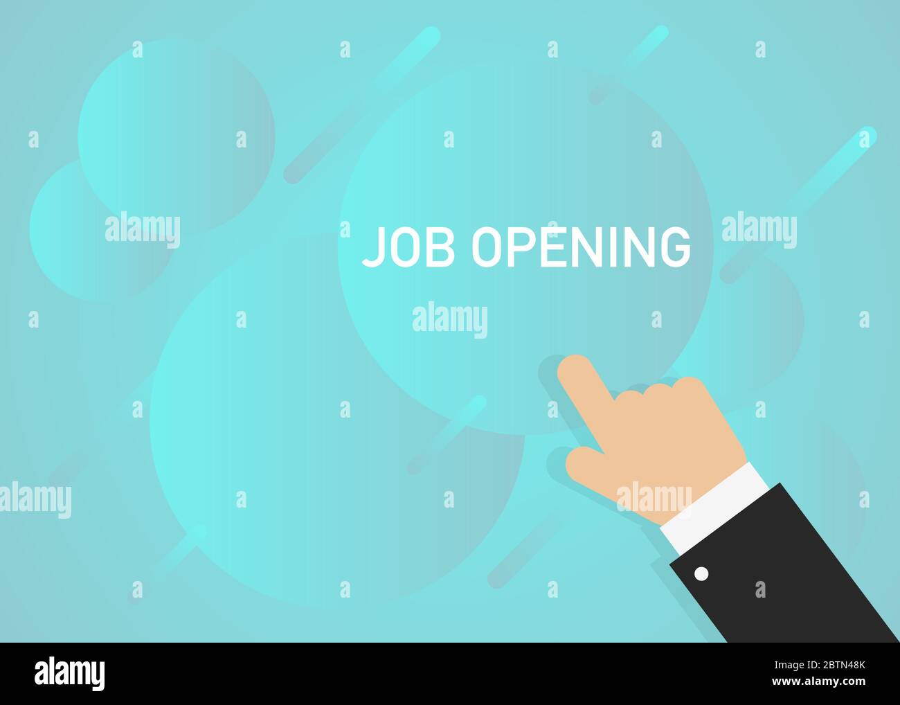 Poster Job Opening. Turquoise bubble background. Vector illustration ...