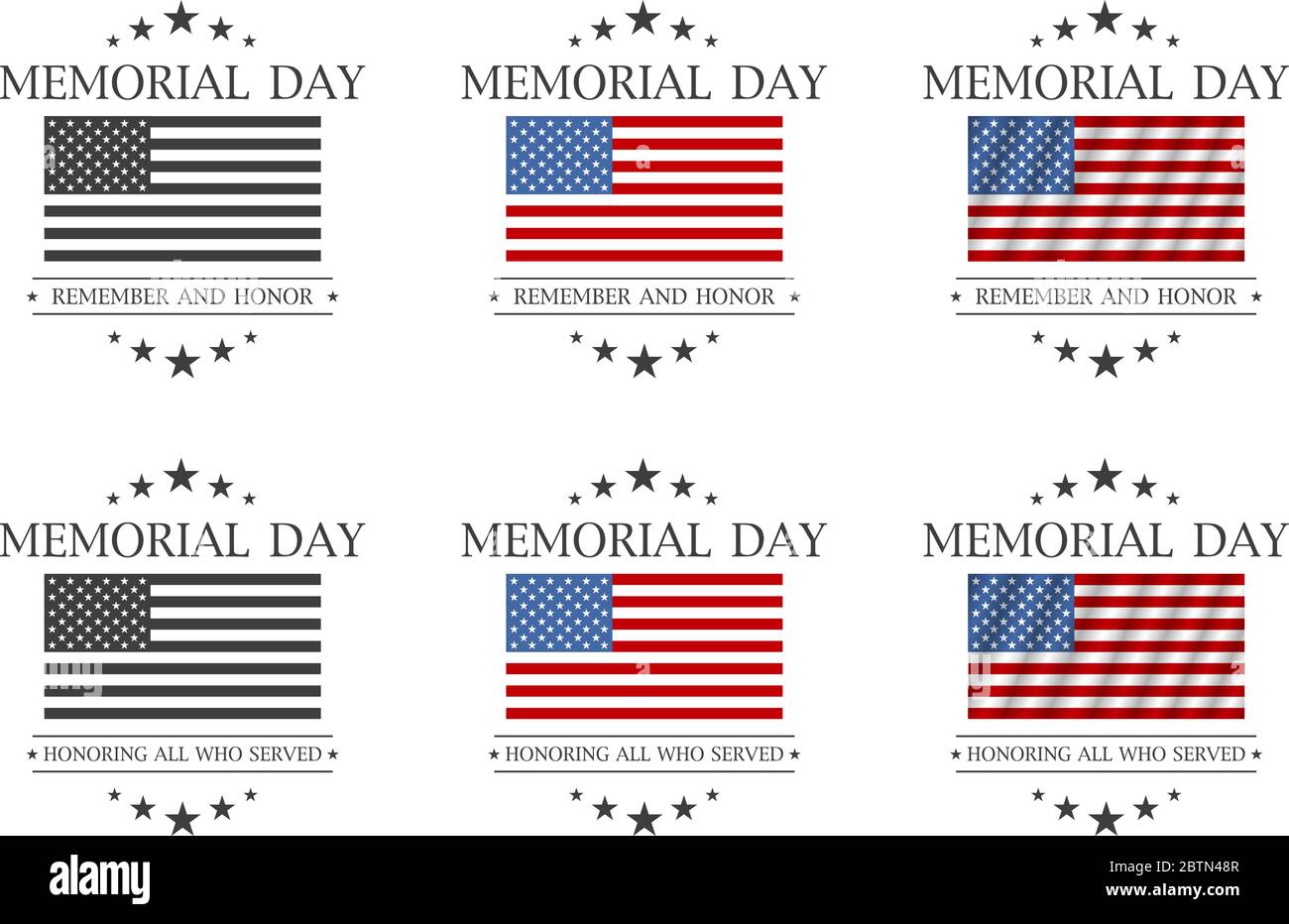 Memorial day. Remember and honor or Honoring all who served text ...